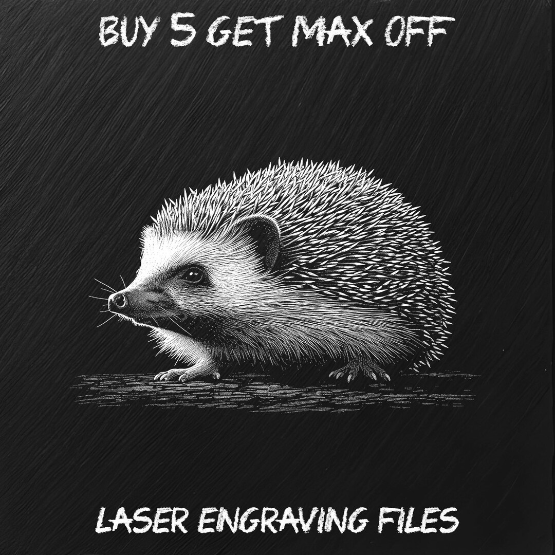 Hedgehog Laser Engraving PNG File: Slate Coaster Design (digital ...