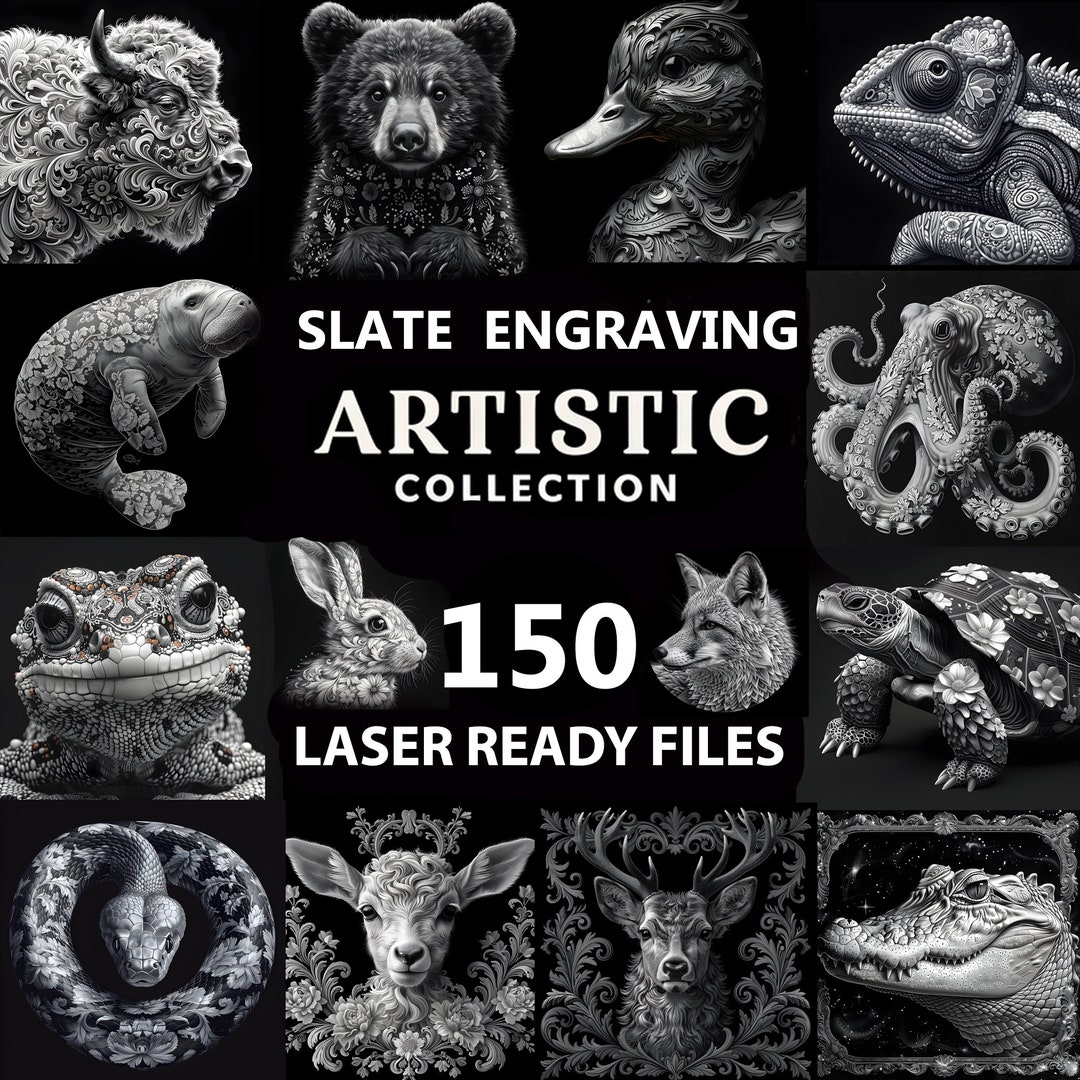 150+ Artistic Slate Engraving Designs: Laser Ready PNG Files - Etsy