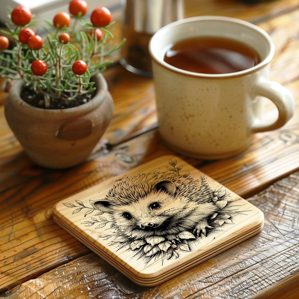 Hedgehog Laser Engraving File: Wood Burn Art (PNG) - Etsy