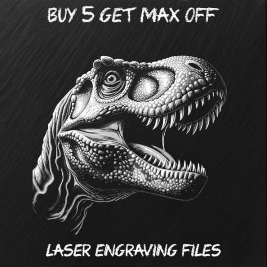 T-rex Dinosaur Laser Engraving PNG File for Slate - Etsy
