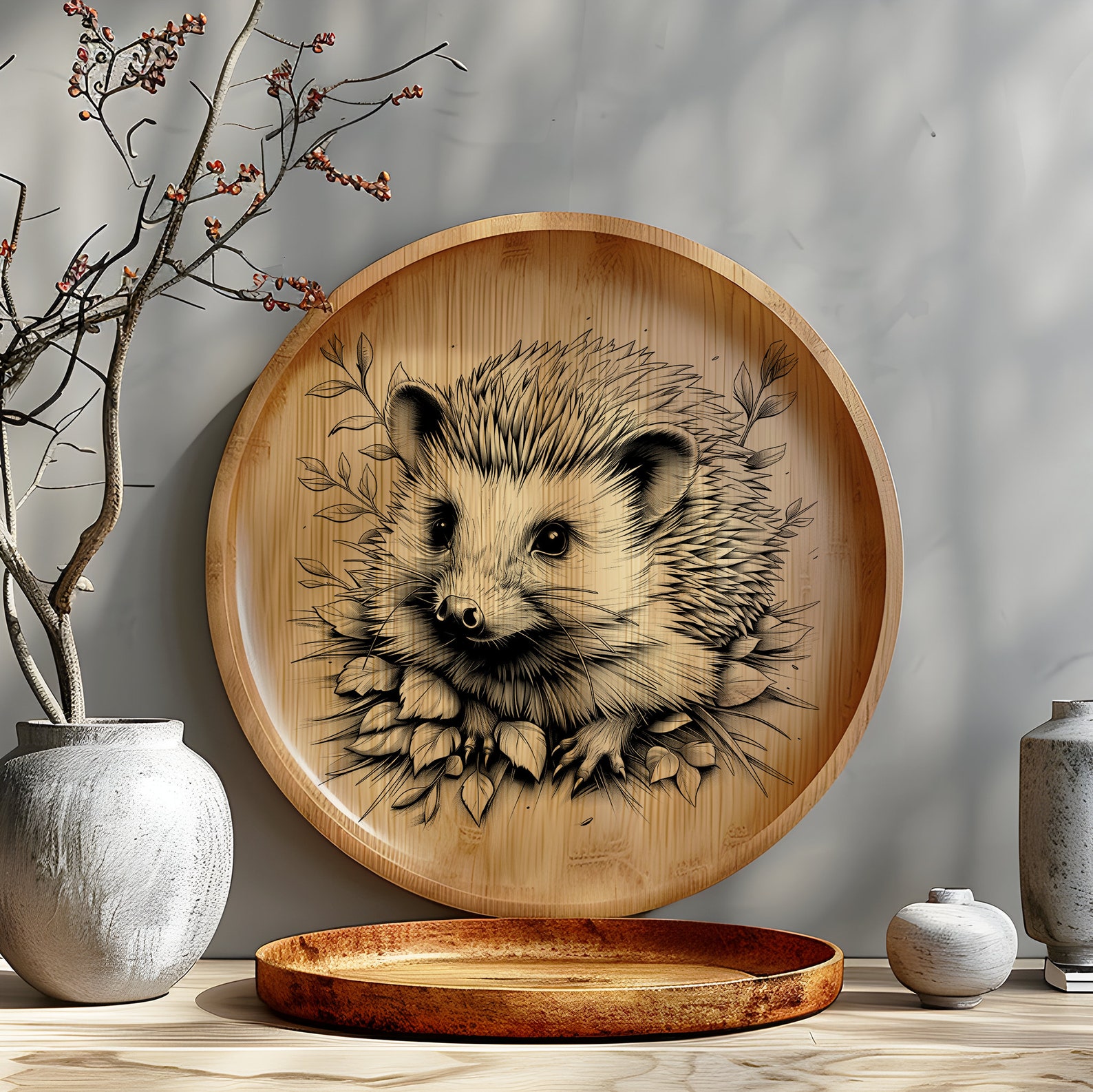 Hedgehog Laser Engraving File: Wood Burn Art (PNG) - Etsy