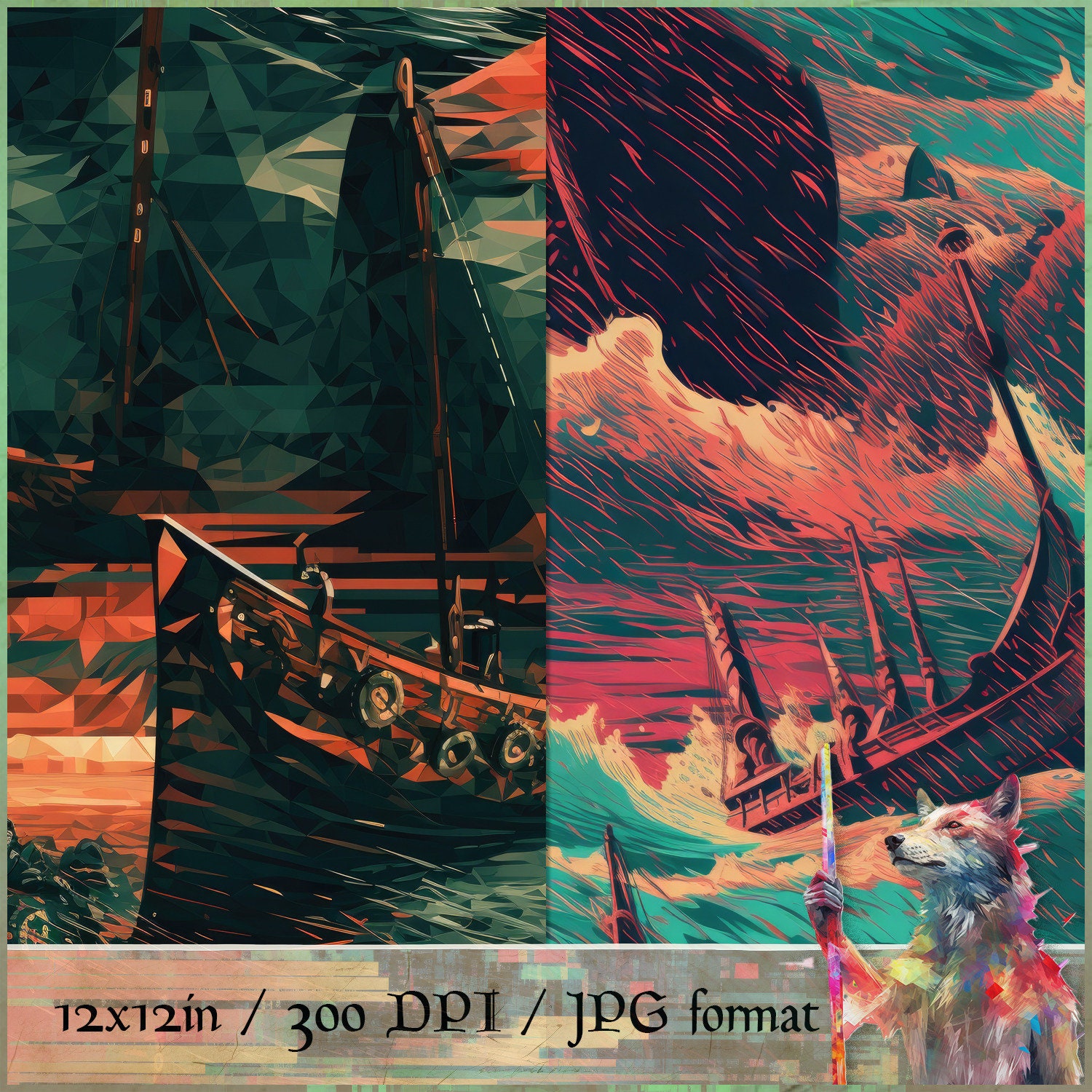 Glitch Art Ship Raid Seamless Patterns, Digital Paper, Scifi Patterns ...