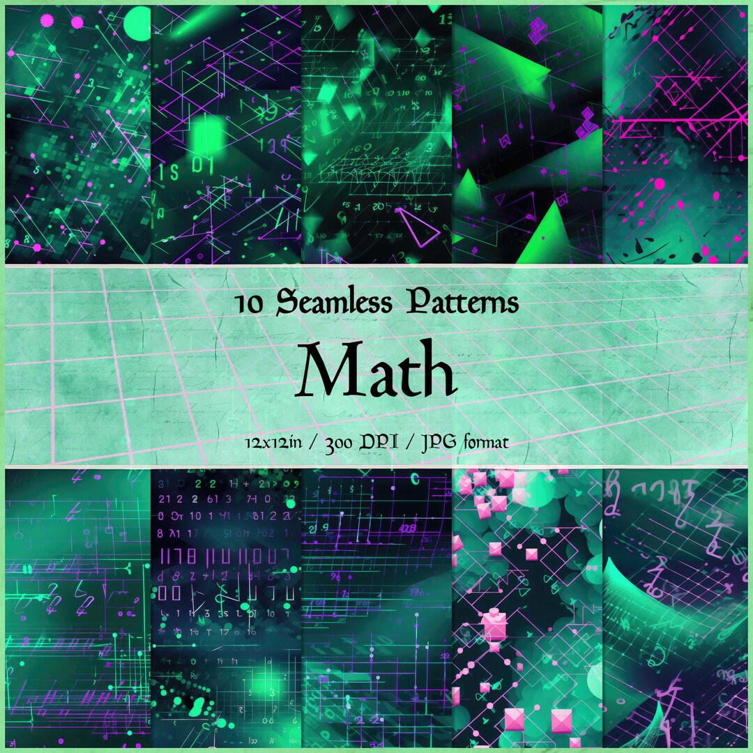 Vaporware Math Seamless Patterns, Digital Paper, Synthwave Patterns ...