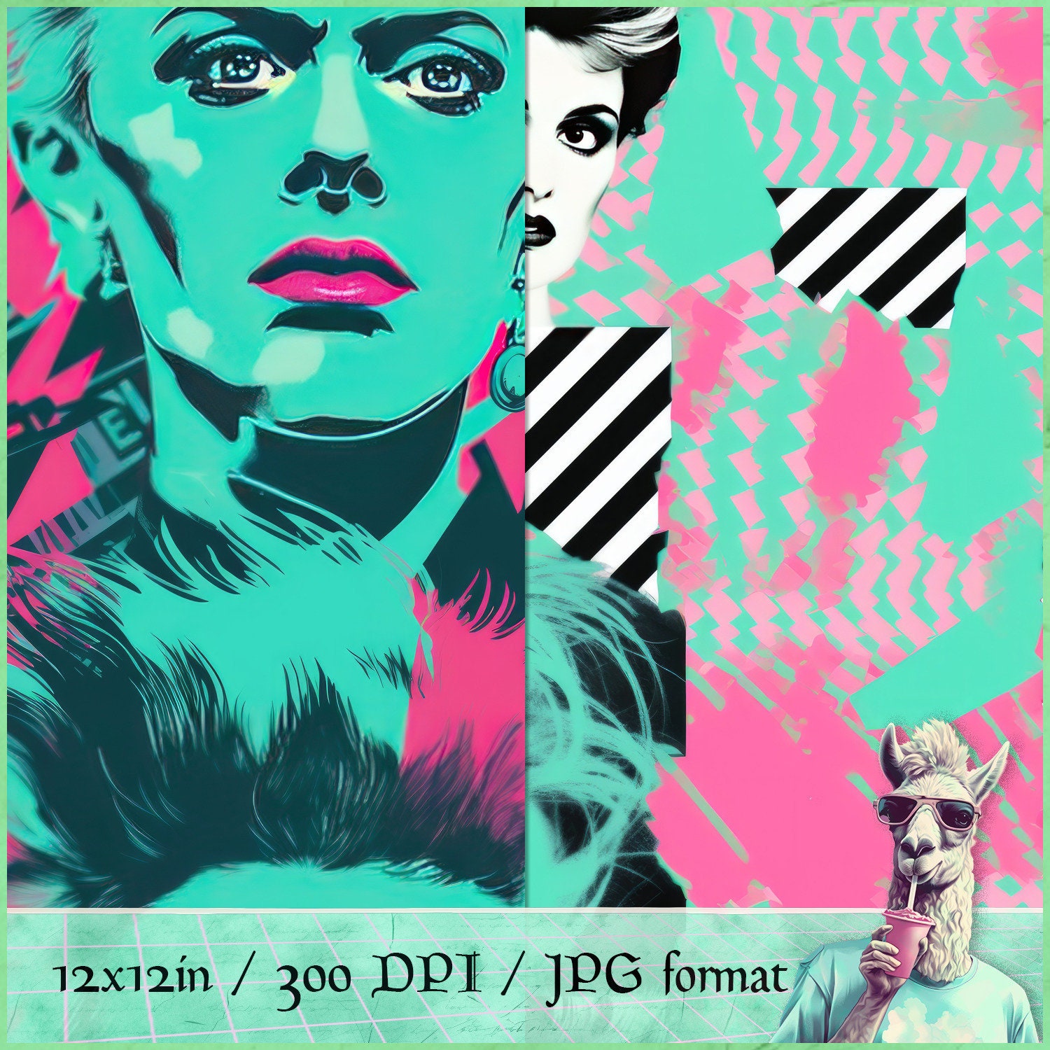 Vaporware 70s Punk Seamless Patterns, Digital Paper, Synthwave Patterns ...