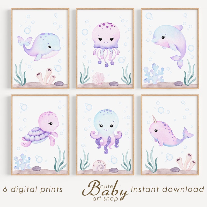 Sea Animals Print - Etsy