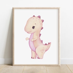 Dinosaurs Prints, Pink Dino Posters, Nursery Decor, Printable Wall Art ...