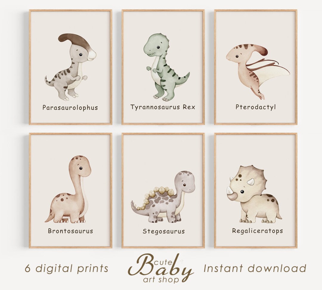 Dinosaur Prints, Dino Print, Nursery Wall Art, Printable Dinosaurs ...