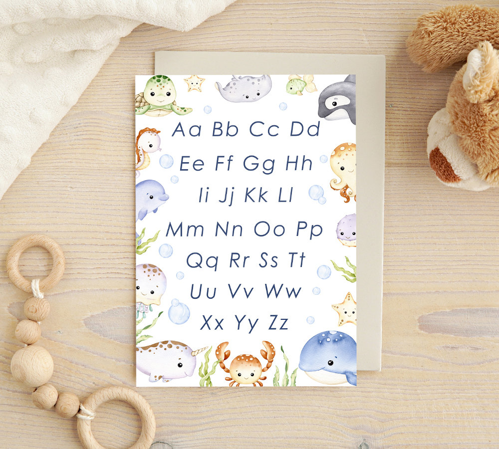Alphabet Print Nautical ABC Poster Educational Prints - Etsy