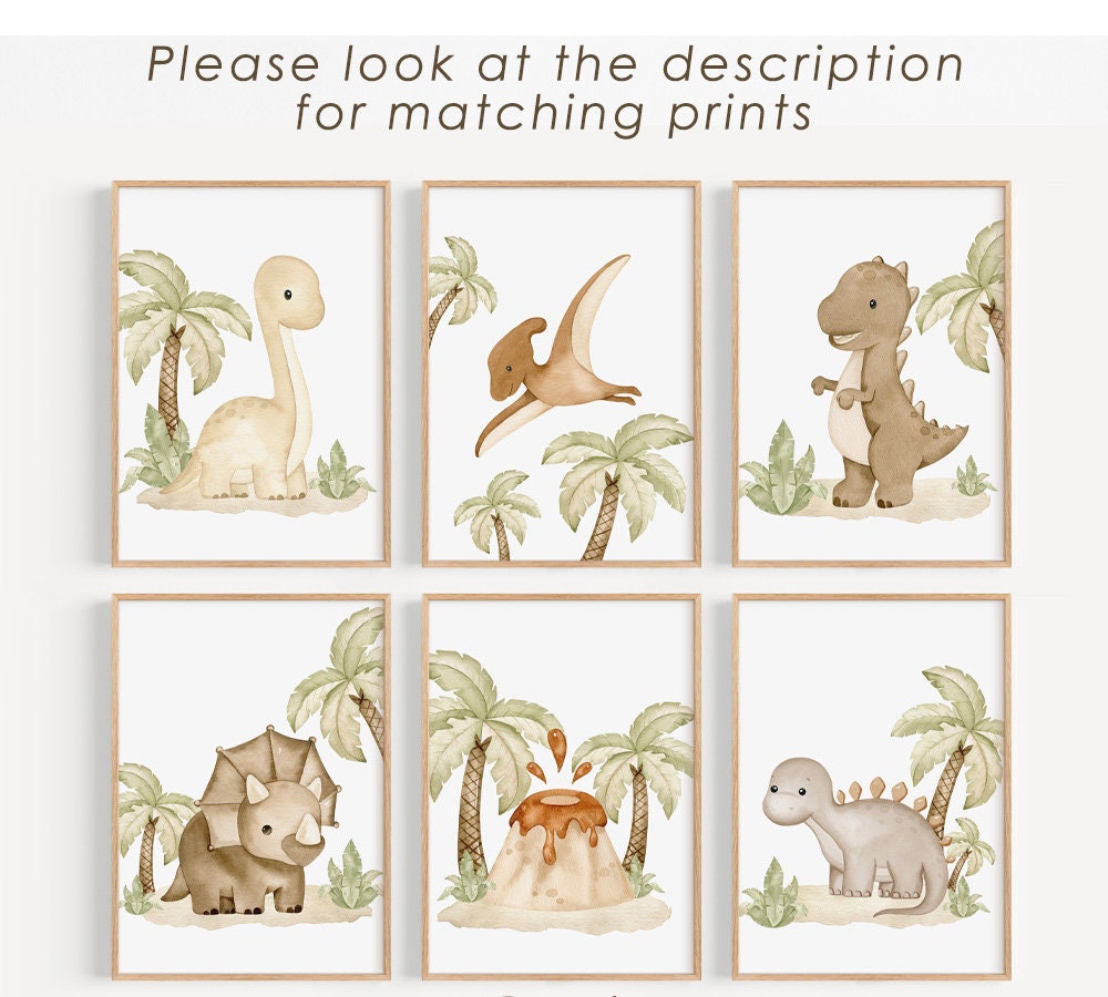 Educational Dinosaurs Prints, Cute Dino Ptint, Preschool Poster ...