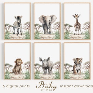 Safari Nursery Decor, Safari Animals Prints, Baby Safari Animals ...