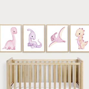 Dinosaurs Prints, Pink Dino Posters, Nursery Decor, Printable Wall Art ...