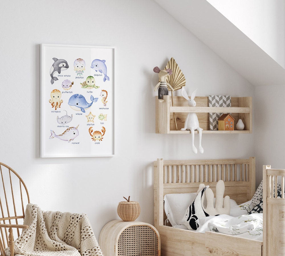 Educational Sea Animals Print Undersea Print Ocean Animals - Etsy