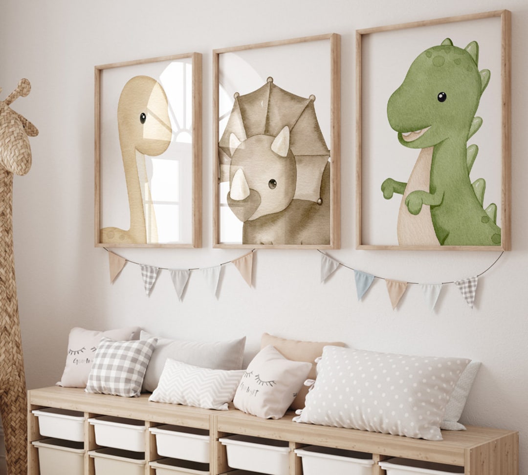 Dinosaurs Prints, Neutral Dino Print, Nursery Decor, Baby Boy Room ...