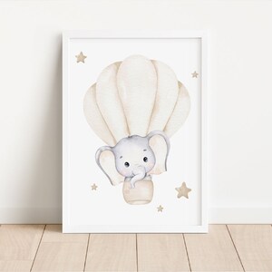Elephant Nursery Print, Neutral Kids Decor, Cute Elephants Poster ...