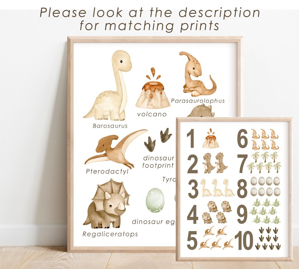 Educational Dinosaurs Prints Preschool Poster Dino Alphabet - Etsy