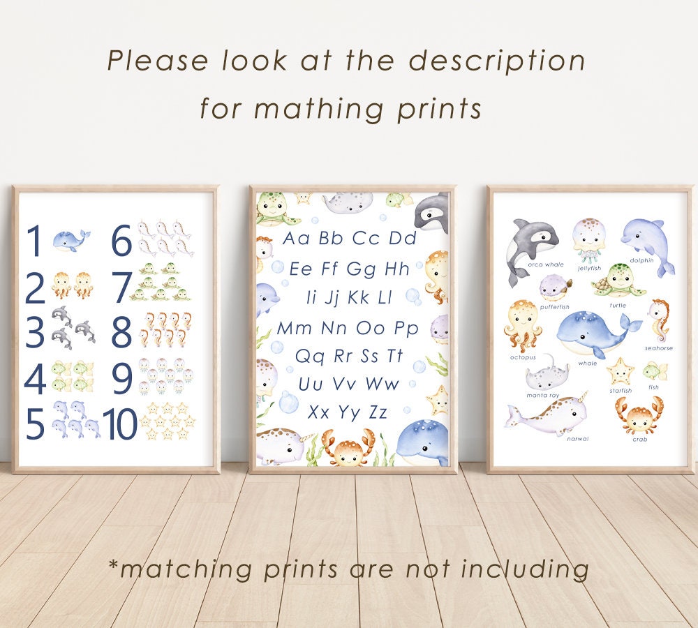 Under the Sea Print, Cute Ocean Animals, Nautical Undersea Posters ...