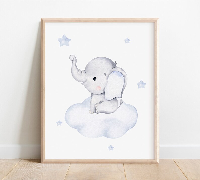 Baby Elephant Nursery Prints, Baby Boy Prints, Nursery Decor, Elephants ...