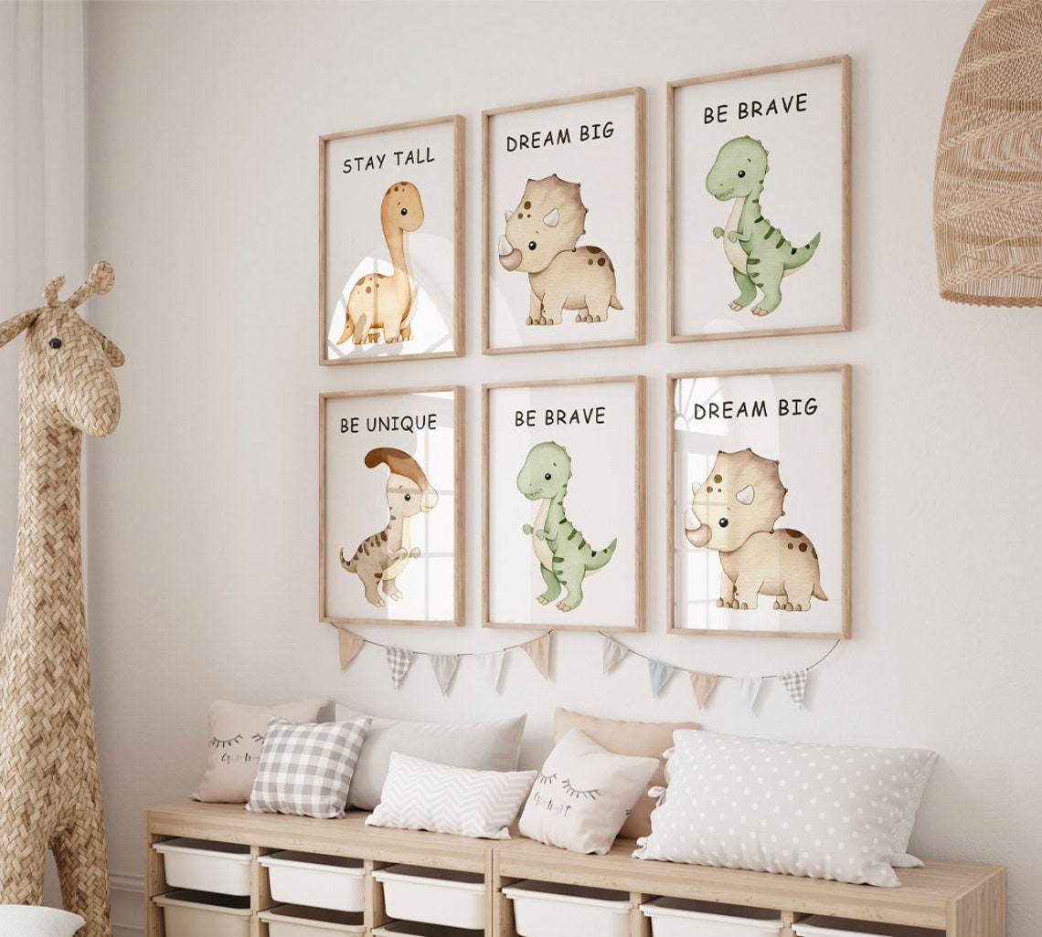 Dinosaur Prints, Nursery Dinosaurs Wall Art, Dino Poster, Printable ...
