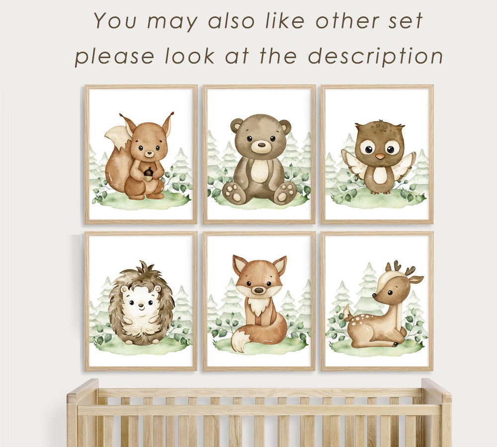 Safari Animals Prints Nursery Jungle Wall Art Printable - Etsy