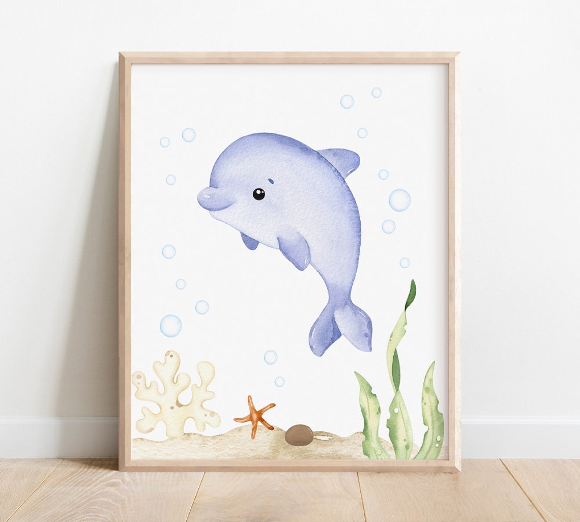 Under the Sea Print, Cute Ocean Animals, Nautical Undersea Posters ...