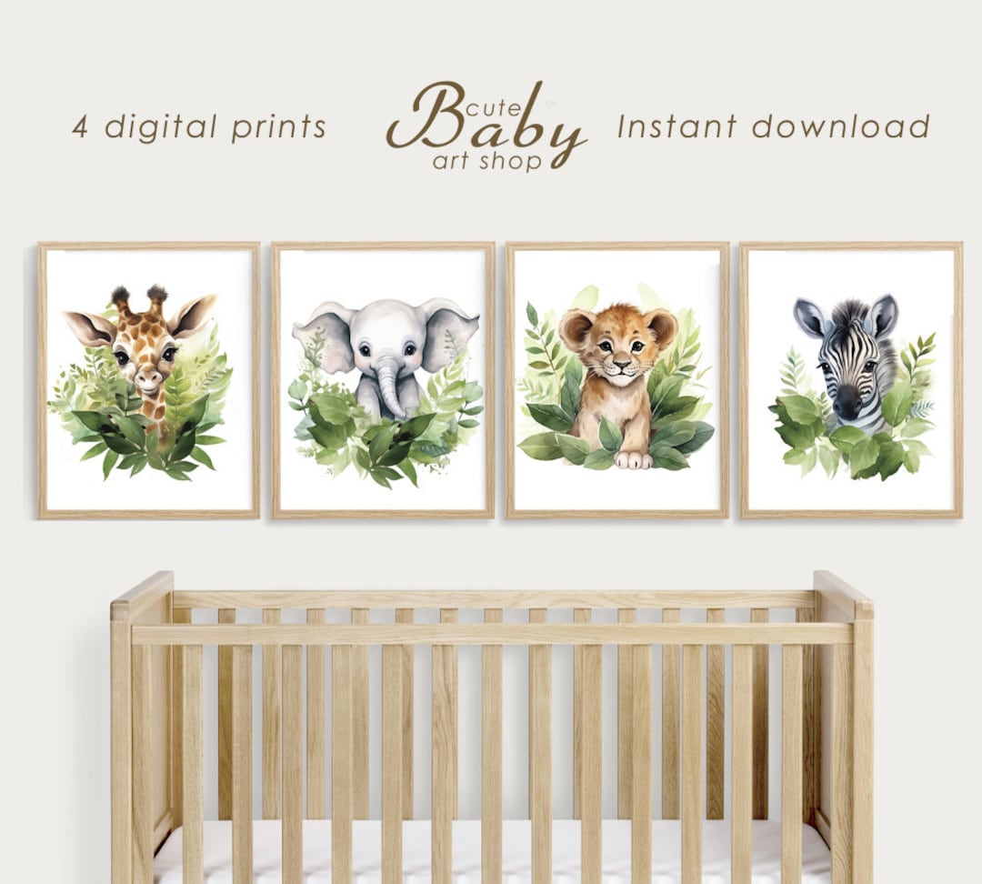 Safari Animals Prints, Baby Animal Prints, Jungle Nursery Decor, Safari ...
