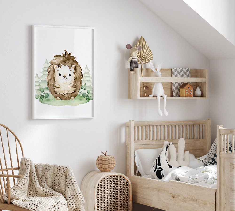 Woodland Animals Prints, Forest Animals Poster, Neutral Nursery Decor ...