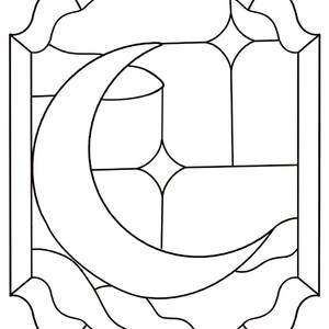 Moon Sky Stained Glass Pattern - Etsy