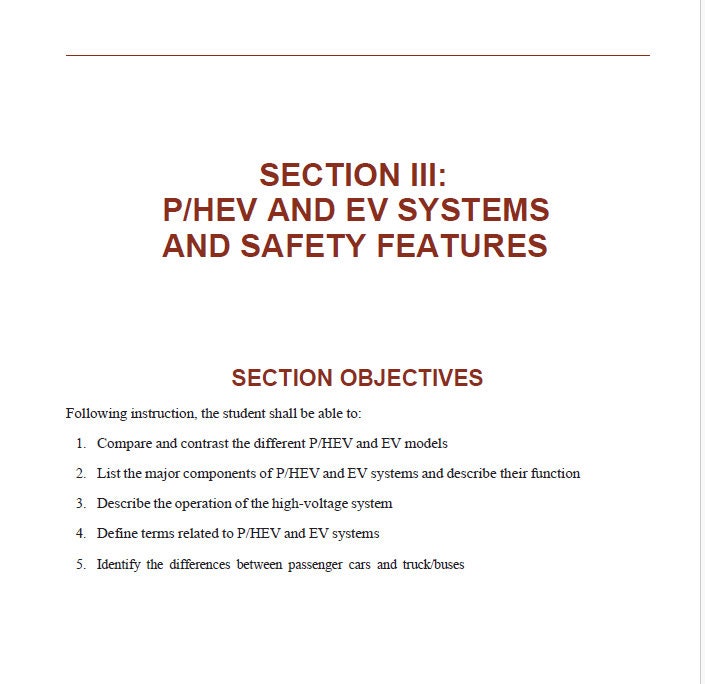 Hybrid and Electric Vehicle Safety Training Book - Over 80 Pages - Etsy