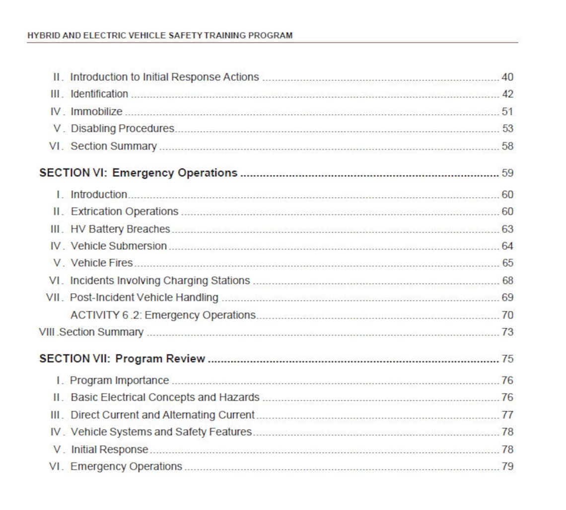 Hybrid and Electric Vehicle Safety Training Book - Over 80 Pages - Etsy