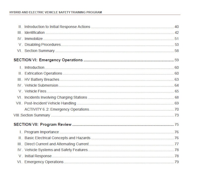 Hybrid and Electric Vehicle Safety Training Book - Over 80 Pages - Etsy