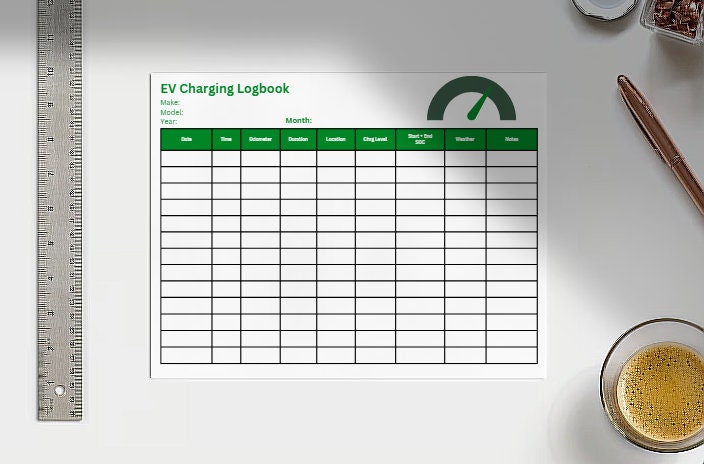 EV Charging Logbook - Digital Printout - Canva Template - Etsy