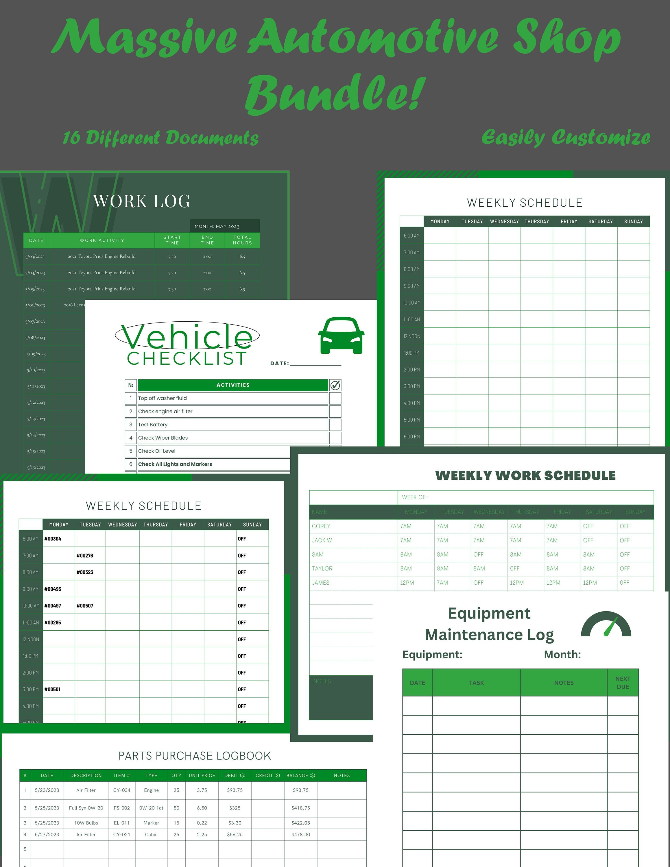 Automotive Shop Document Bundle - Invoice Templates - Canva Templates ...