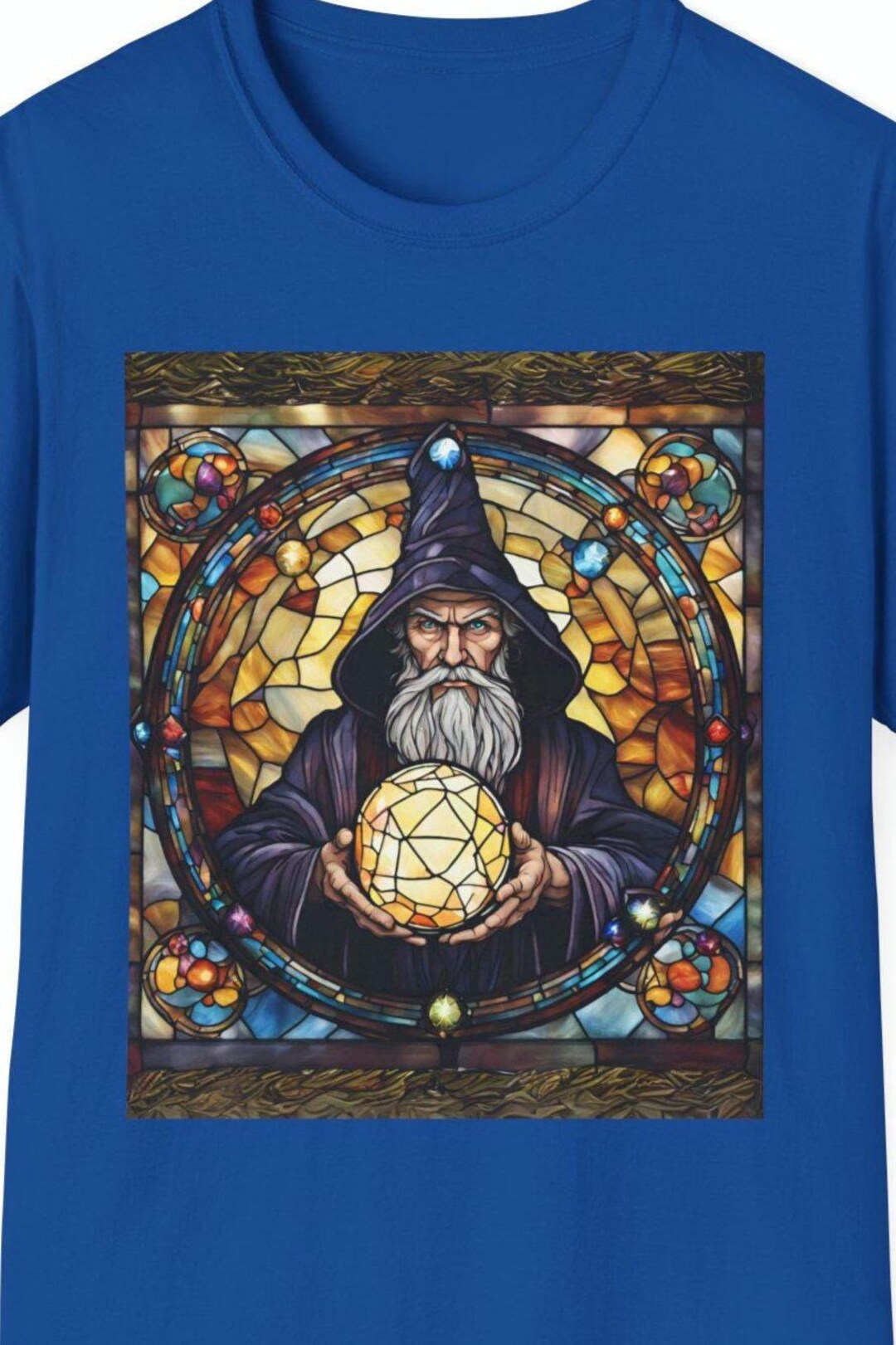 Fortune Telling Wizard Stain Glass T-shirt, Mystical Graphic Tee - Etsy