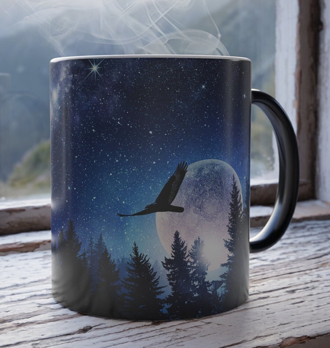 Soaring Eagle With the Moon Color Morphing Coffee Mug 11oz., Eagle ...