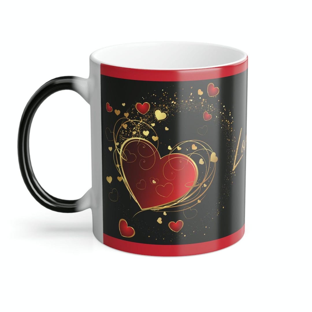 Love You Heart Morphing Mug – Heat Sensitive, Romantic Valentine's Gift ...