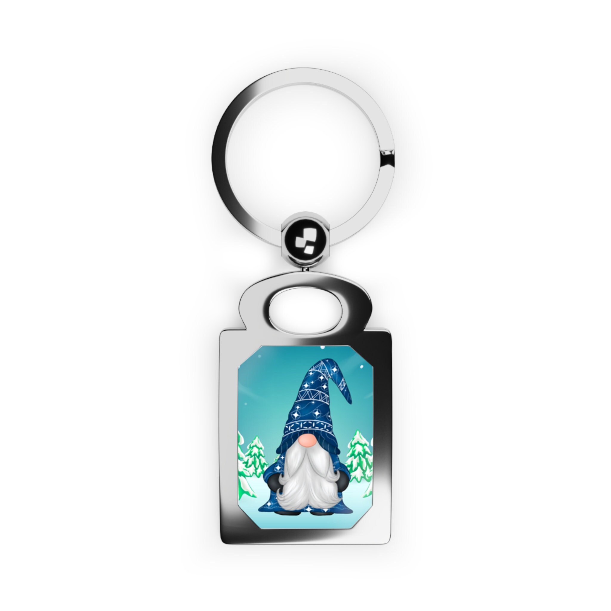 Blue Winter Gnome Rectangle Photo Keyring, Blue Gnome Keyring, Holiday ...