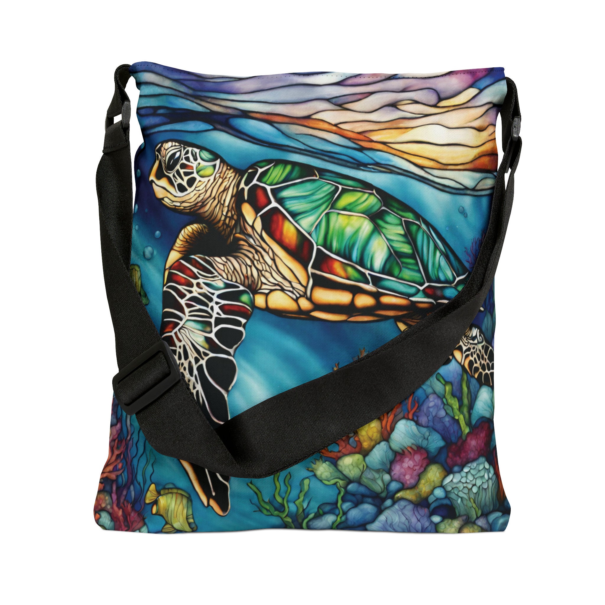 Sea Turtle Adjustable Tote Bag, Turtle Tote Bag, Marine Turtle Tote ...