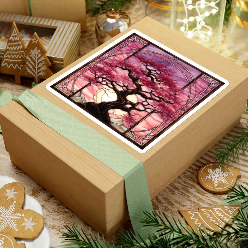 Cherry Blossom Tree Sticker, Japanese Sakura Decal, Floral Laptop Decor ...