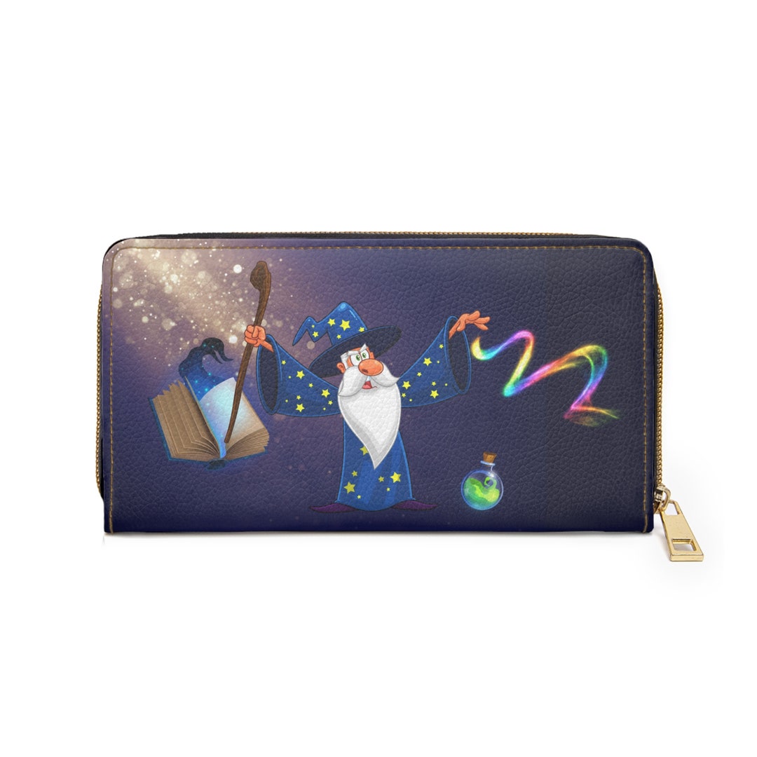 Blue Wizard Spells Zipper Wallet, Wizard Wallet, Fashion Accessory ...