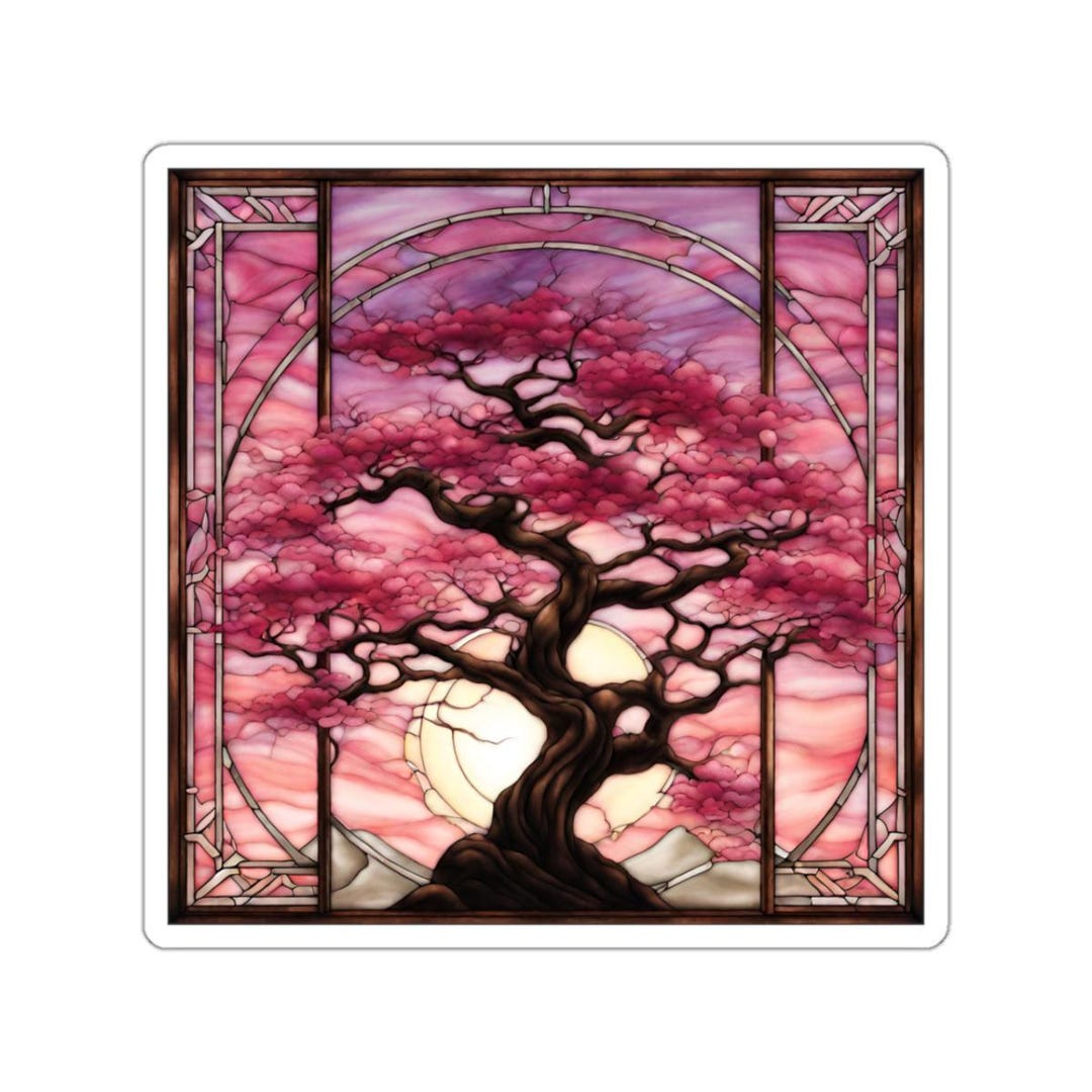 Cherry Blossom Tree Sticker, Japanese Sakura Decal, Floral Laptop Decor ...