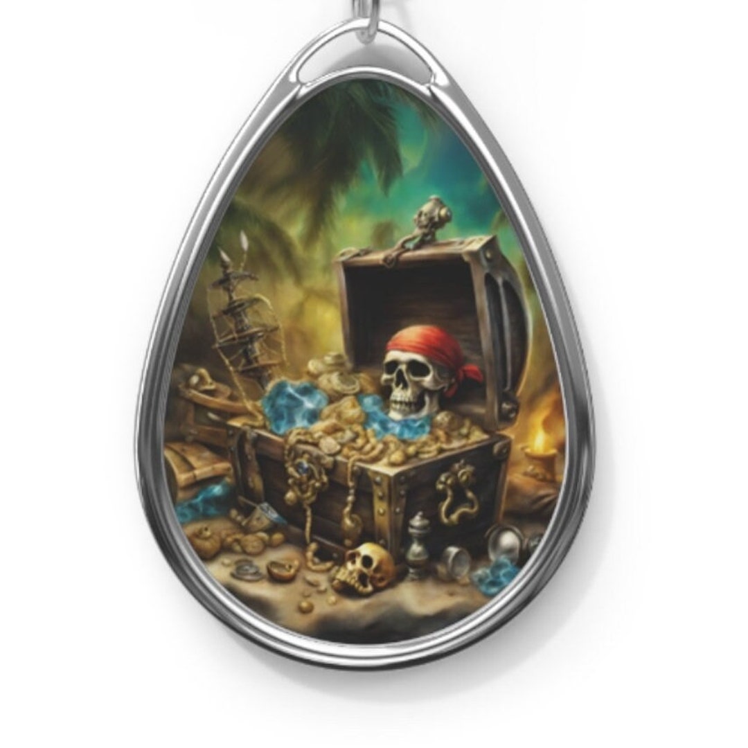 Sunken Pirate Treasure Chest Oval Necklace Treasure Chest - Etsy