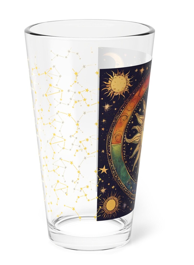 Sun and Moon 16 Oz. Mixing Glass, Kitchen Decor Glass. Celestial Gift ...