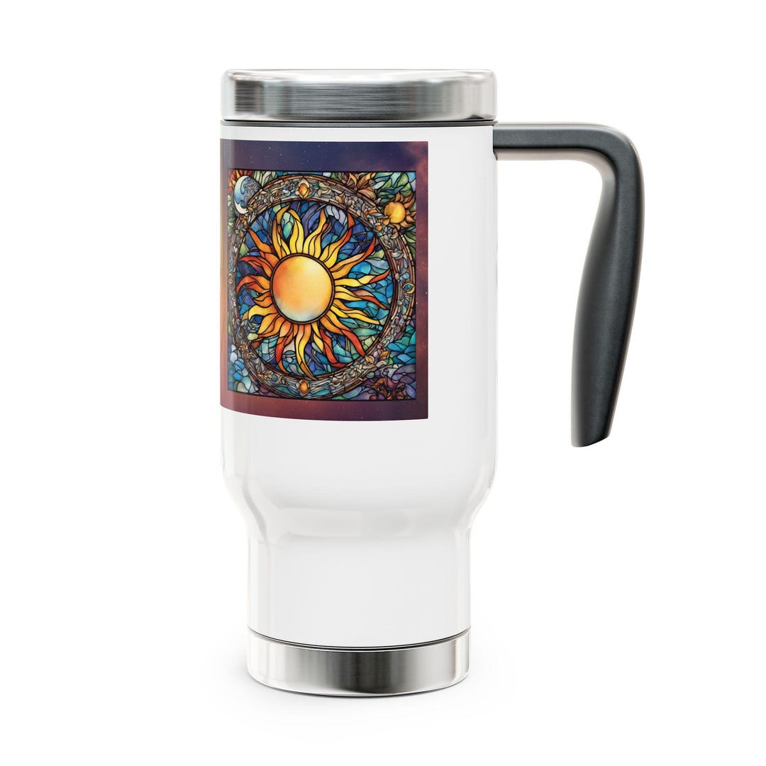 Stainless Steel Travel Mug, Sun and Moon Design, Celestial Thermal Cup ...