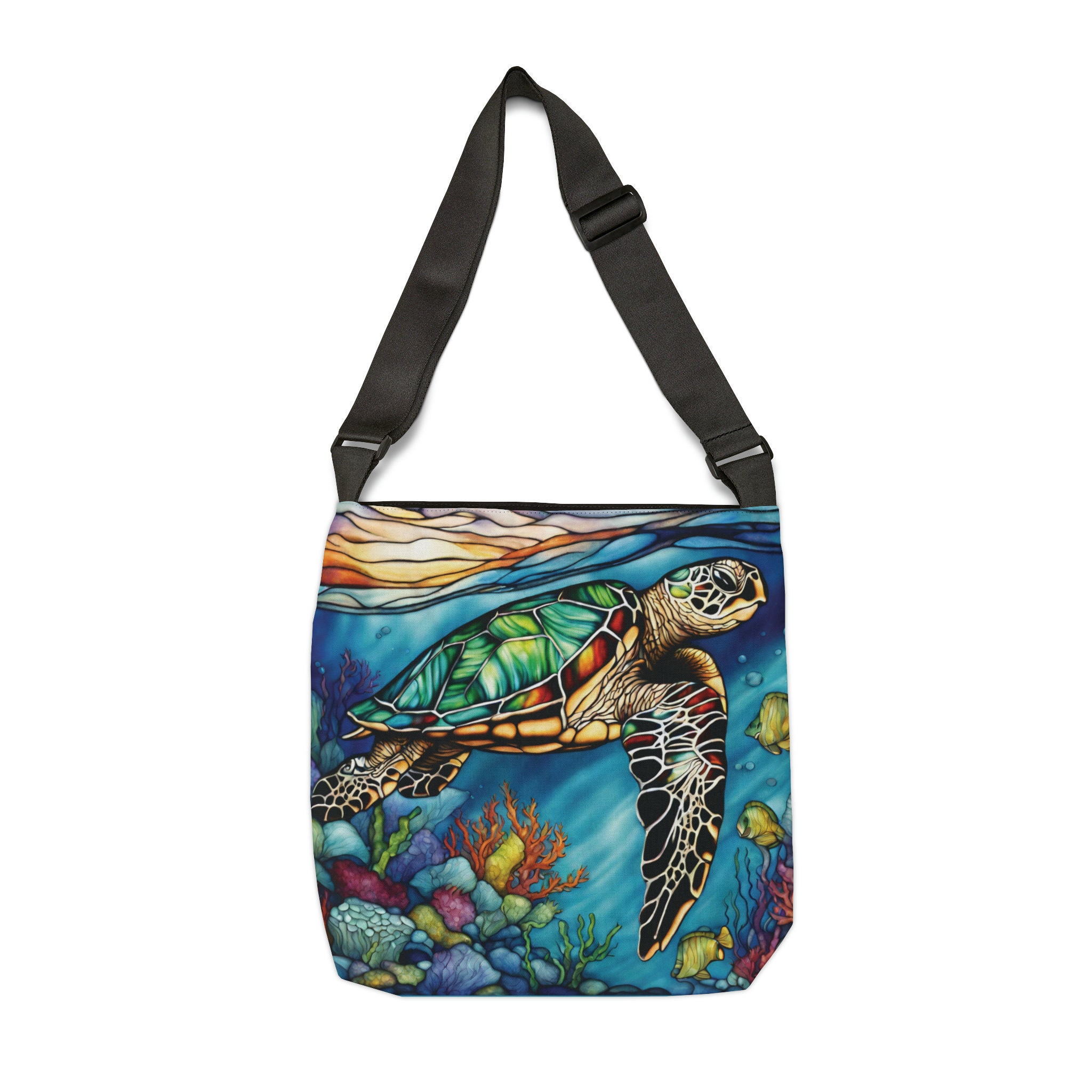 Sea Turtle Adjustable Tote Bag, Turtle Tote Bag, Marine Turtle Tote ...