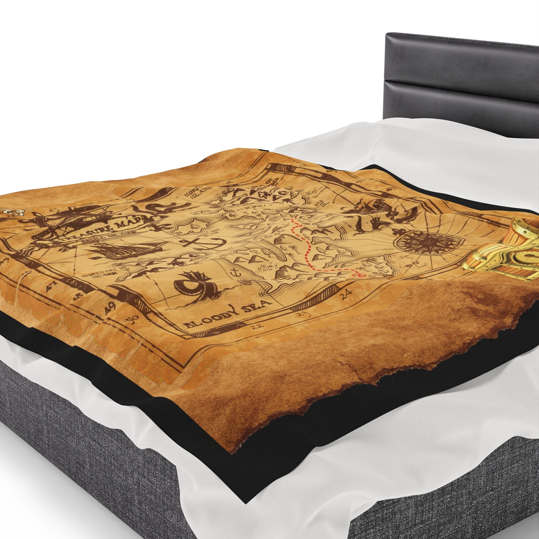 Treasure Map Adventures Velveteen Plush Blanket, Treasure Map Blanket ...