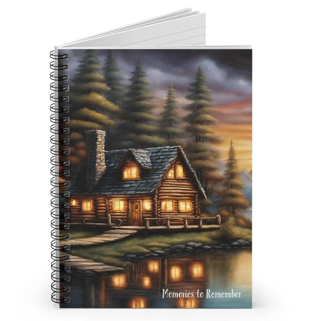 Log Cabin Memory Book Spiral Notebook - Ruled Line, Memory Book, Travel ...