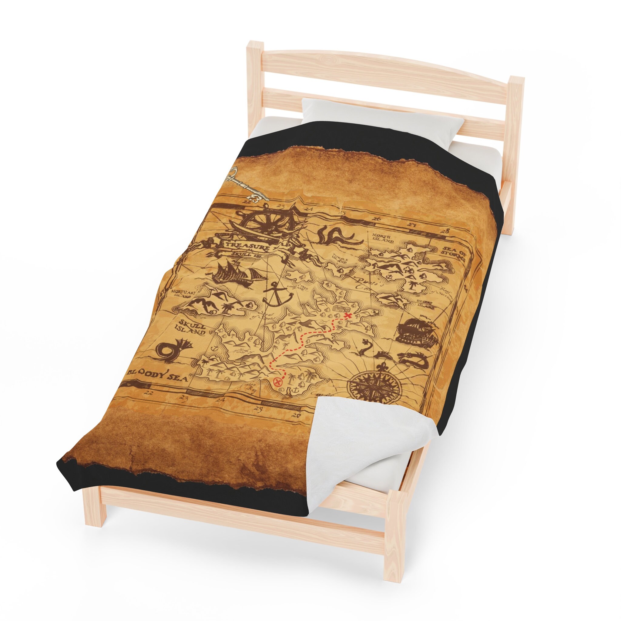 Treasure Map Adventures Velveteen Plush Blanket, Treasure Map Blanket ...