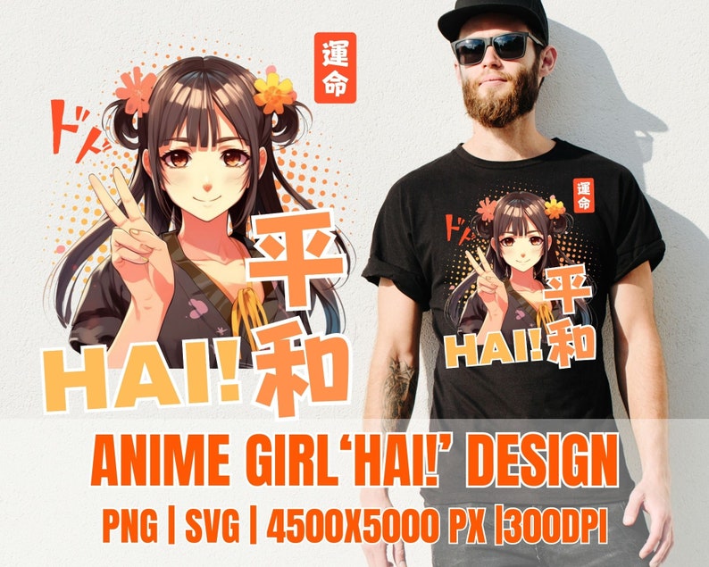 Anime Girl Peace Sign SVG Anime Svg Anime Png Manga Svg - Etsy