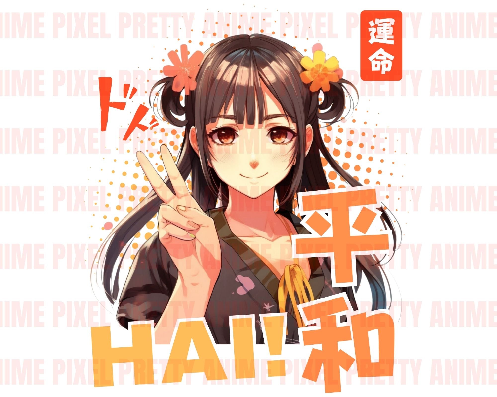 Anime Girl Peace Sign SVG, anime svg, anime png, manga svg, japanese ...