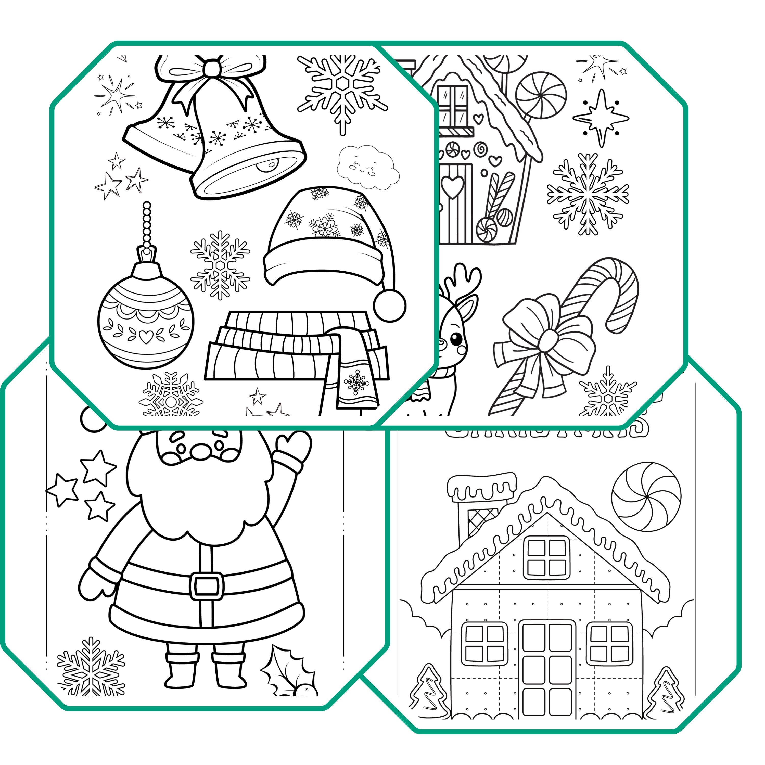 40 Christmas Coloring Pages, Christmas Printable, Stress Relief ...
